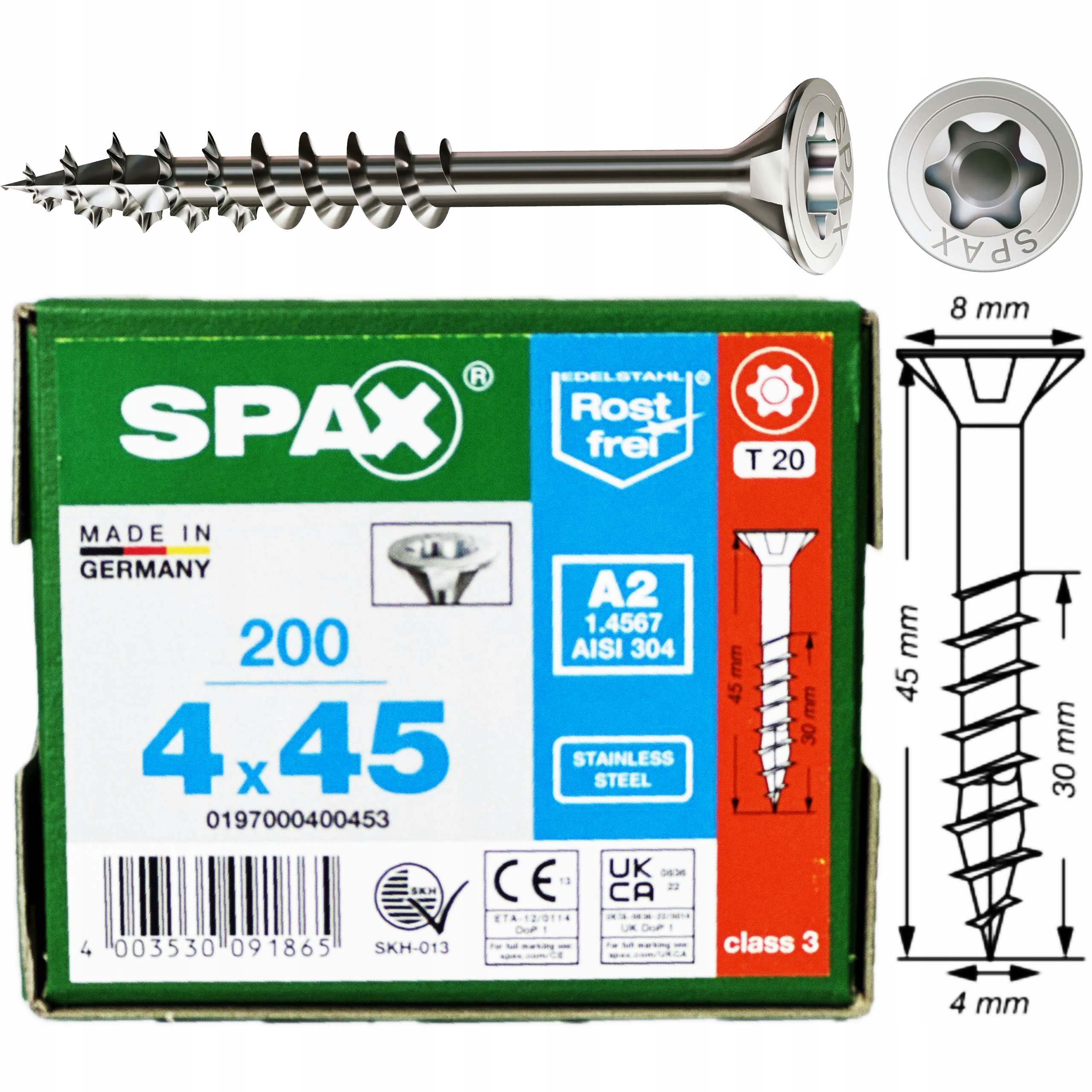 Wkręty do drewna Spax 4 x 45 mm 200 szt. (4003530091865) • Cena, Opinie ...