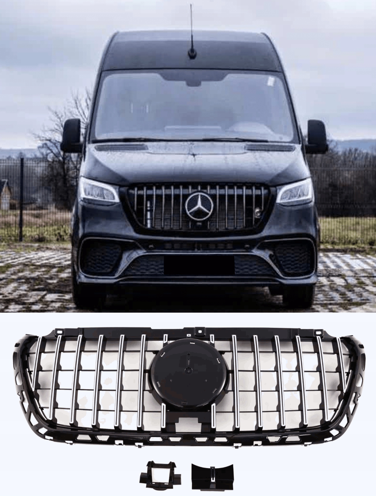 ATRAPA GRILL MERCEDES SPRINTER W907 W910 PANAMERICANA AMG GT CHROM za 829.00PLN z Szczecin ...