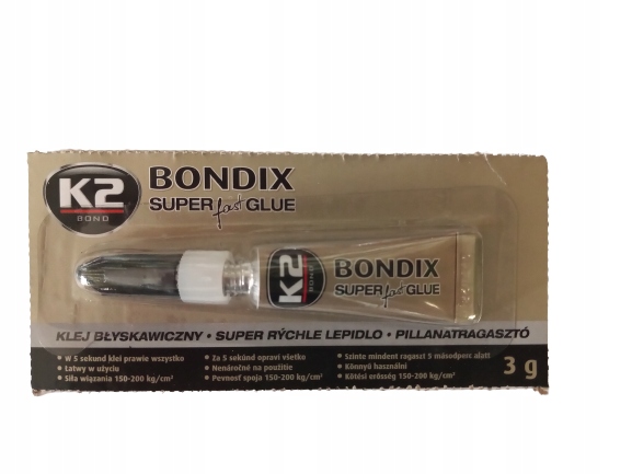 Rychleschnoucí lepidlo K2 Bondix 3 g - Allegro