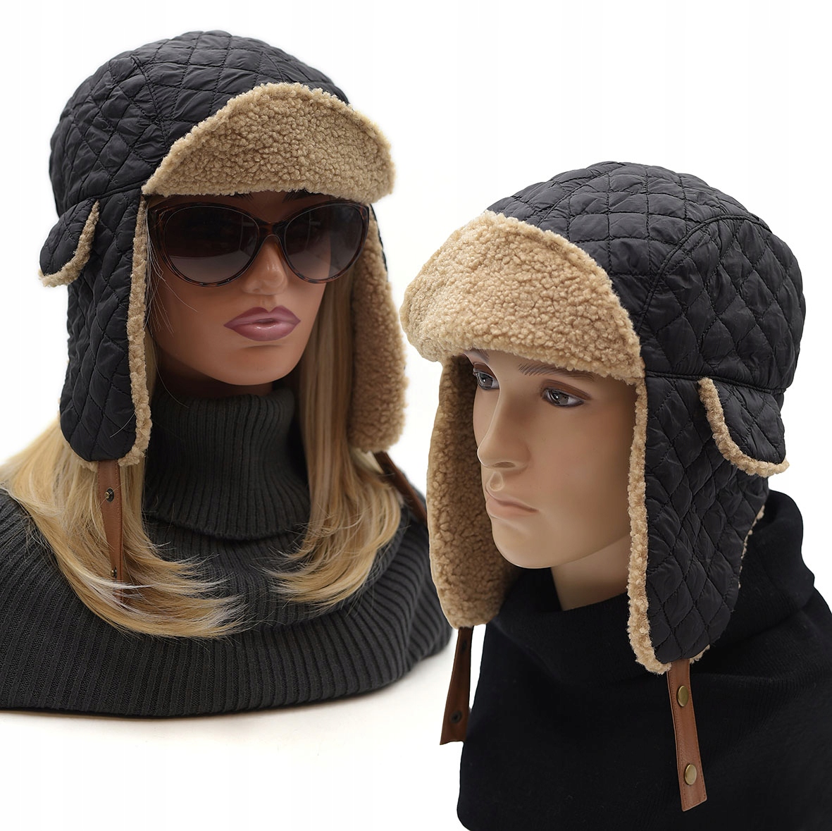 Czapka zimowa uszatka uszanka pilotka pikowana (5902487715383) • Cena ...