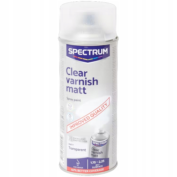SPECTRUM BEZBARVÝ LAK VE SPREJI MAT 400 ML za 120 Kč - Allegro