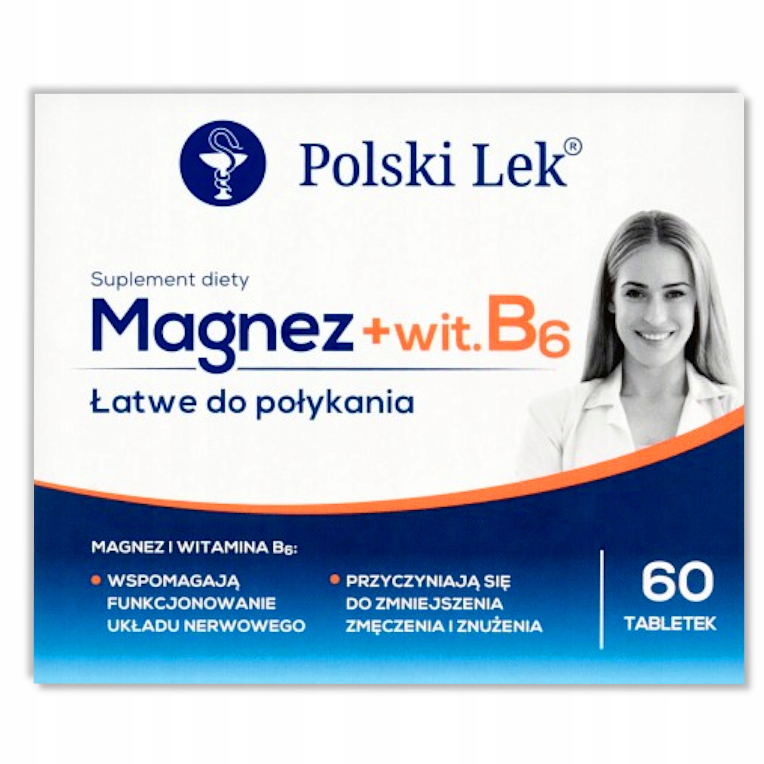 Polski Lek Magnez + witamina B6 60 tabletek wsparcie układu nerowowego (5902891174677) • Cena ...