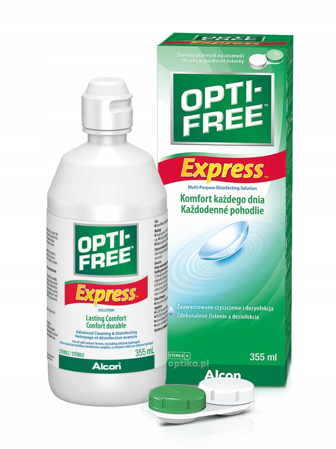 OPTI FREE Express 355ml Płyn do soczewek ALCON (0300656144128) • Cena ...