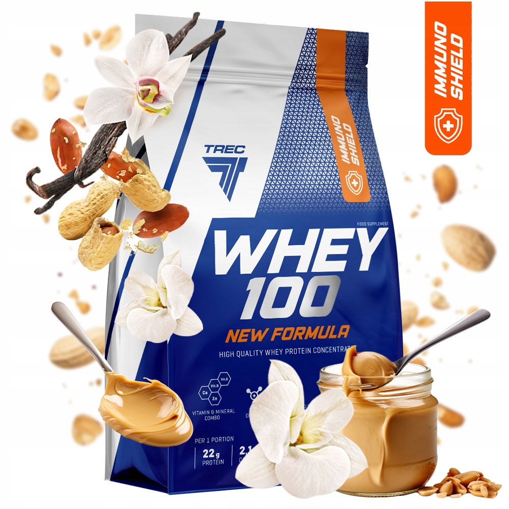 NOWE PYSZNE BIAŁKO WPC Trec Whey 100 700g SERWATKOWE PROTEINY NA MASĘ SIŁĘ - 5902114019846 ...