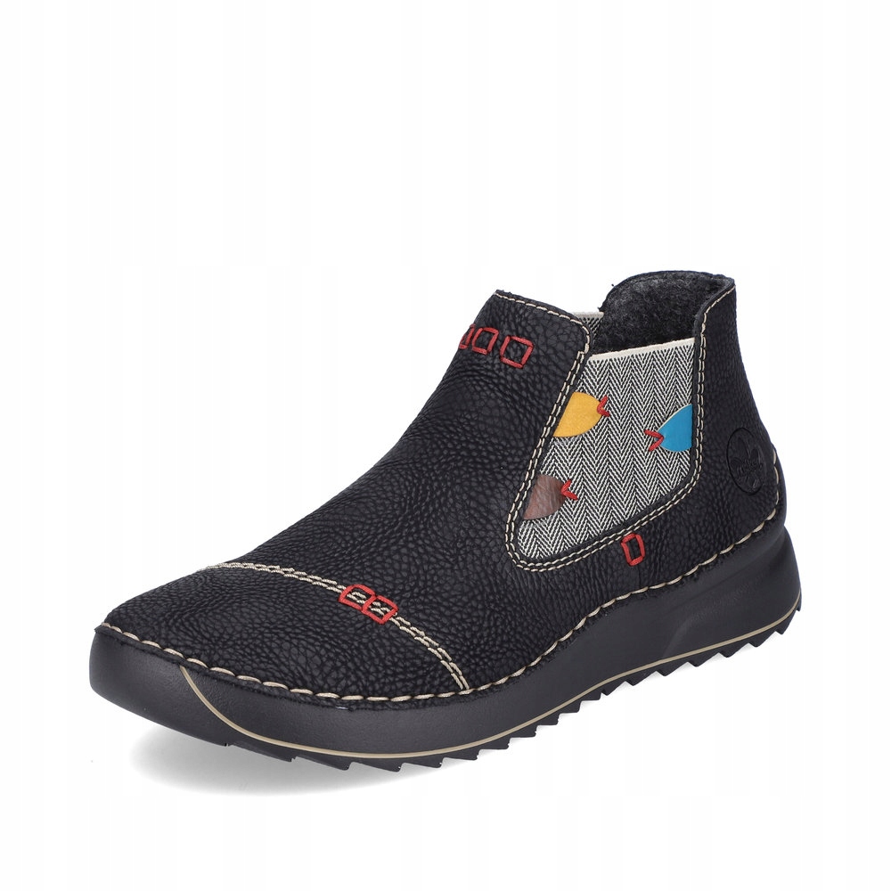 Czarne botki Rieker damskie wsuwane sztyblety buty 12504411733 - Allegro.pl