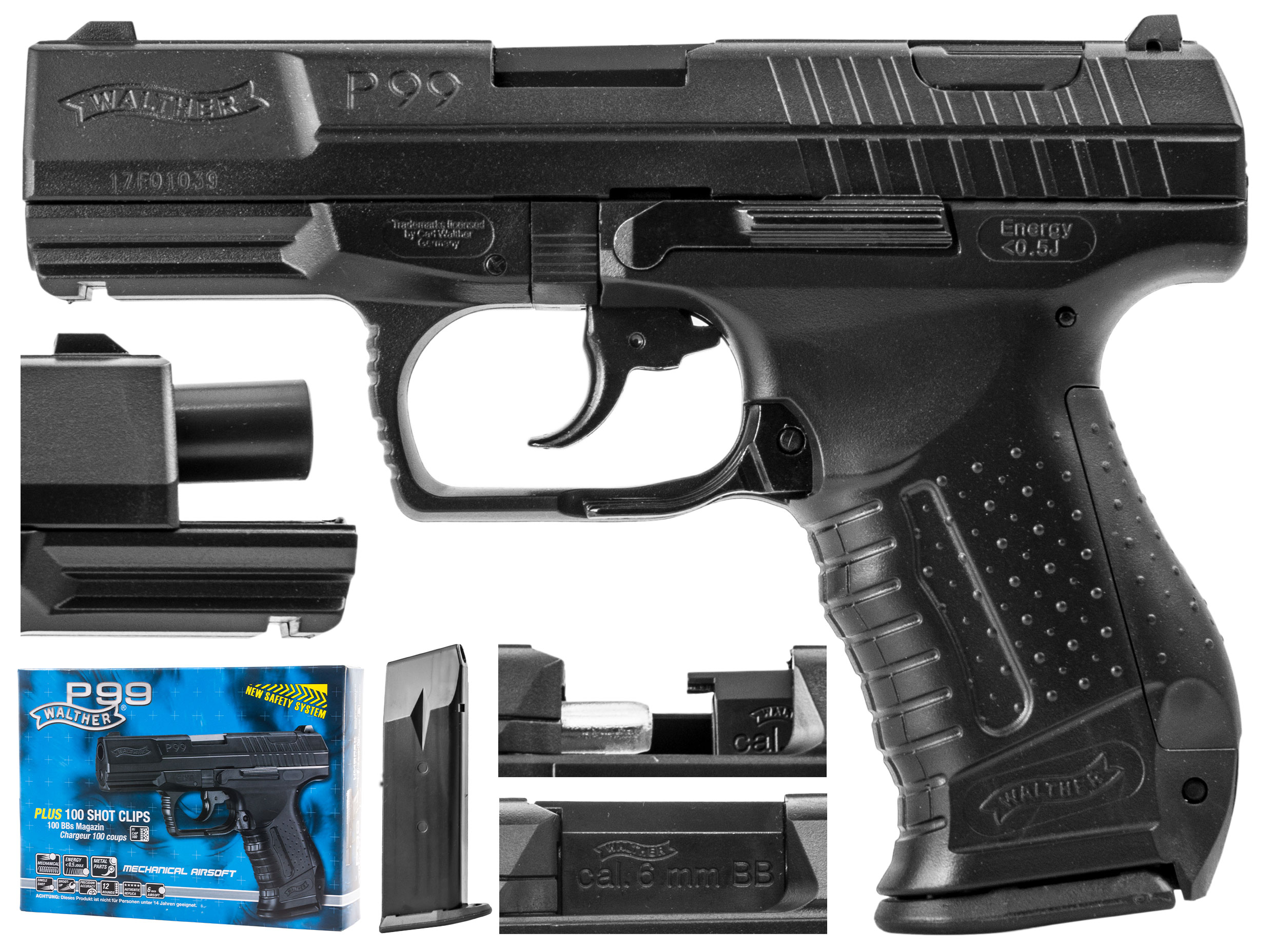 Pistolet ASG Walther P99 sprężynowy czarny (2.5543) - 4000844412492 ...
