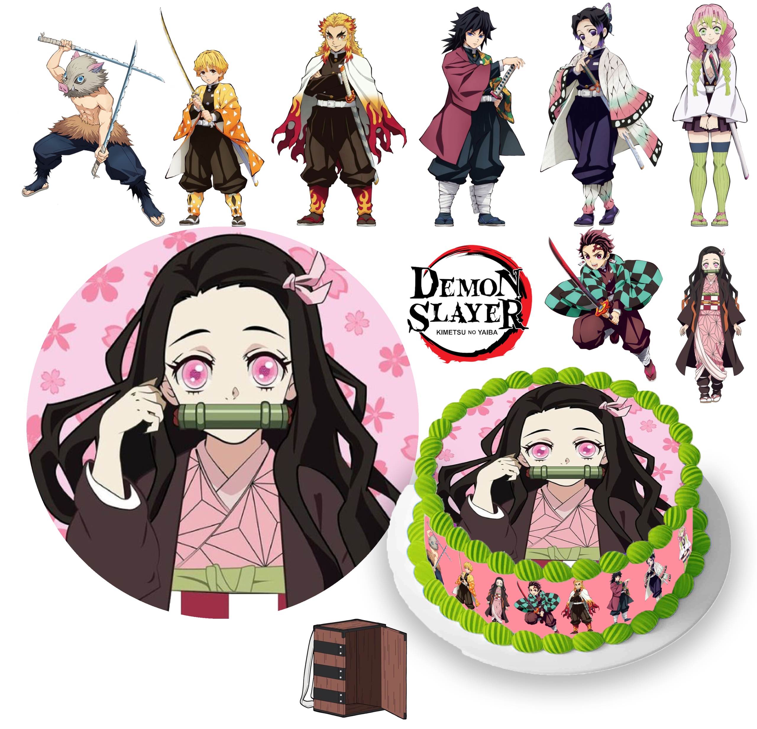 VÝTISK VÝTISK Oplatek na dort Demon Slayer ANIME + JMÉNO POSTAVY 12 za ...