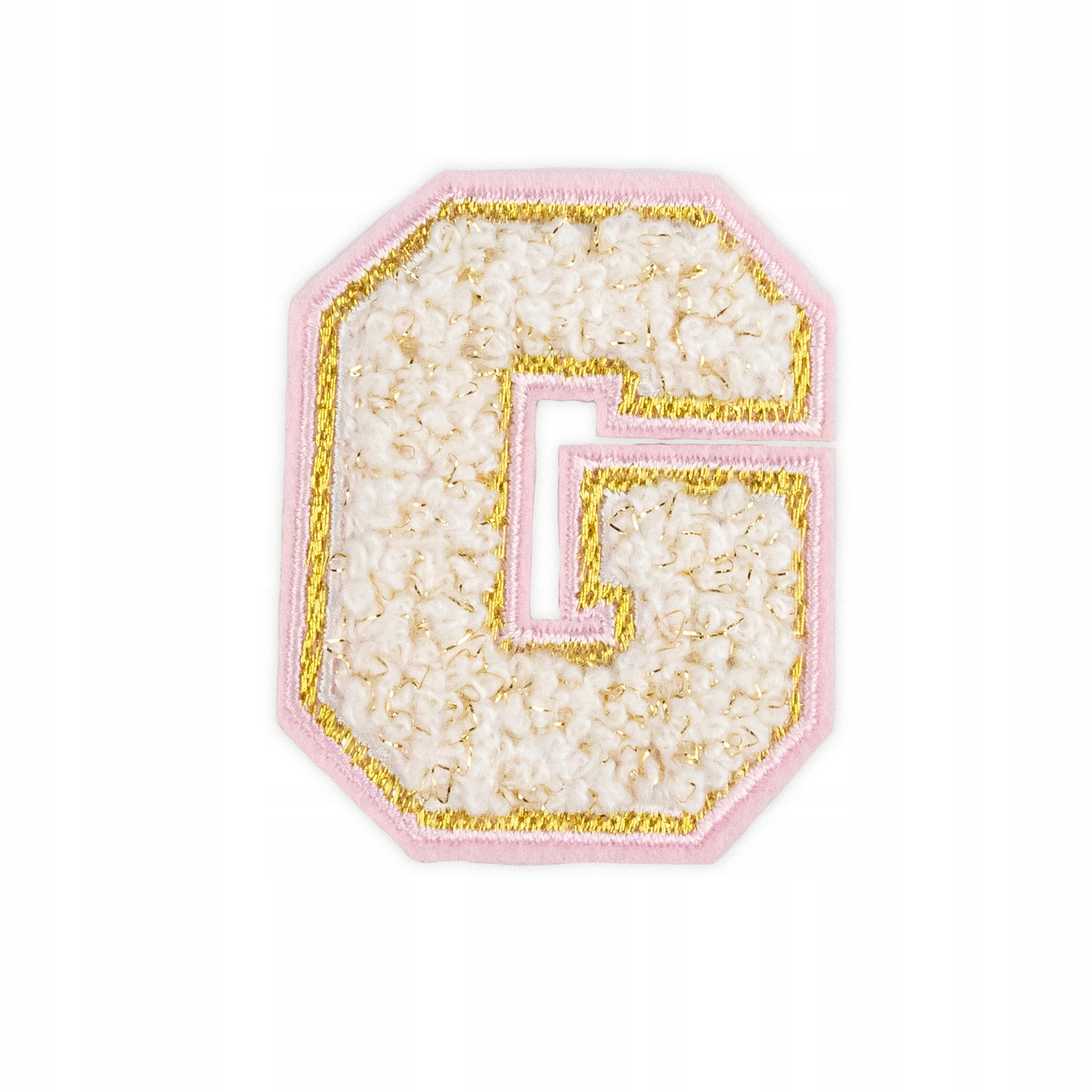 NASZYWKA duża LITERA G haftowana biała font napis (5908261940354 ...