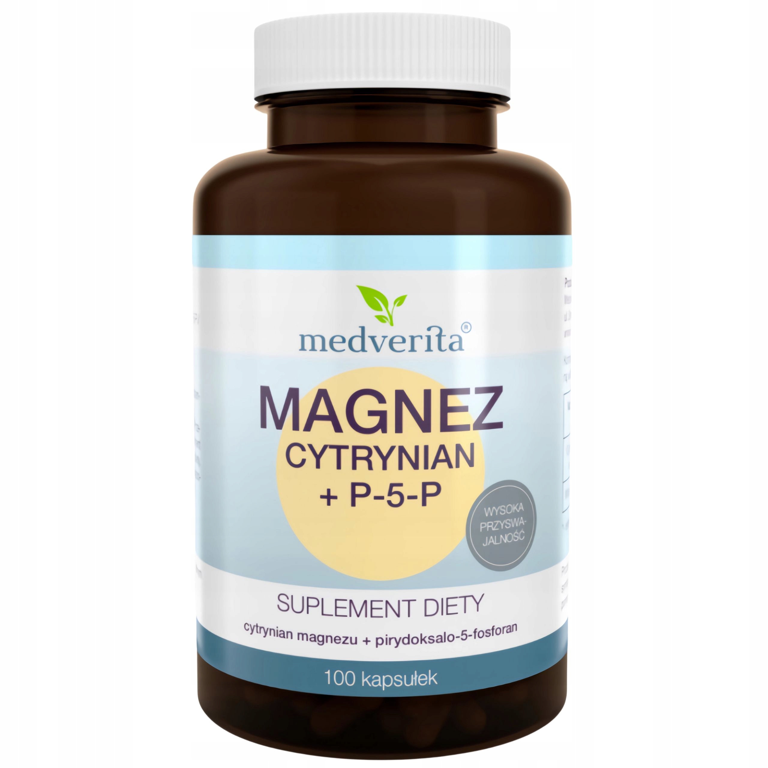 CYTRYNIAN MAGNEZU + P-5-P MEDVERITA Magnez W Kapsułkach 100 kaps ...