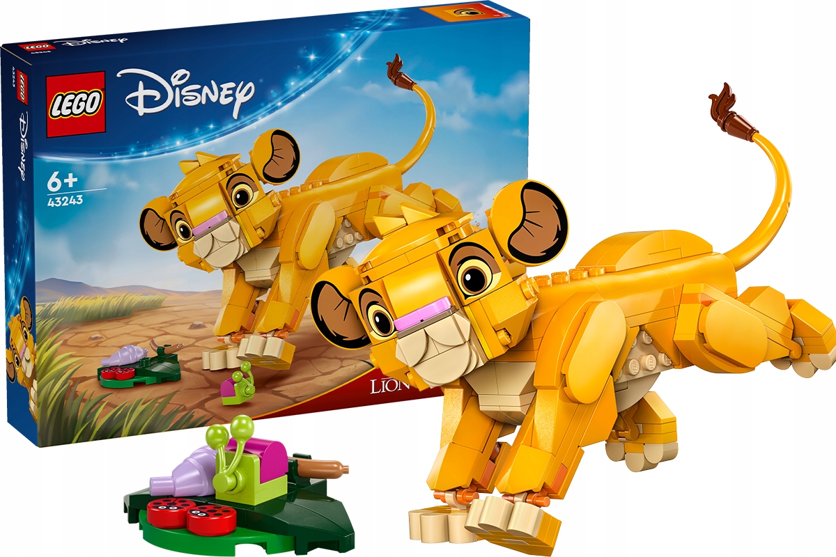 LEGO DISNEY 43243 KRÓL LEW LWIĄTKO SIMBA, zestaw klocków dla dzieci +6 ...
