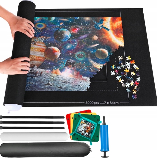 Mata do układania puzzli 1000-3000el 150cm x 100cm CZARNA • Opinie ...