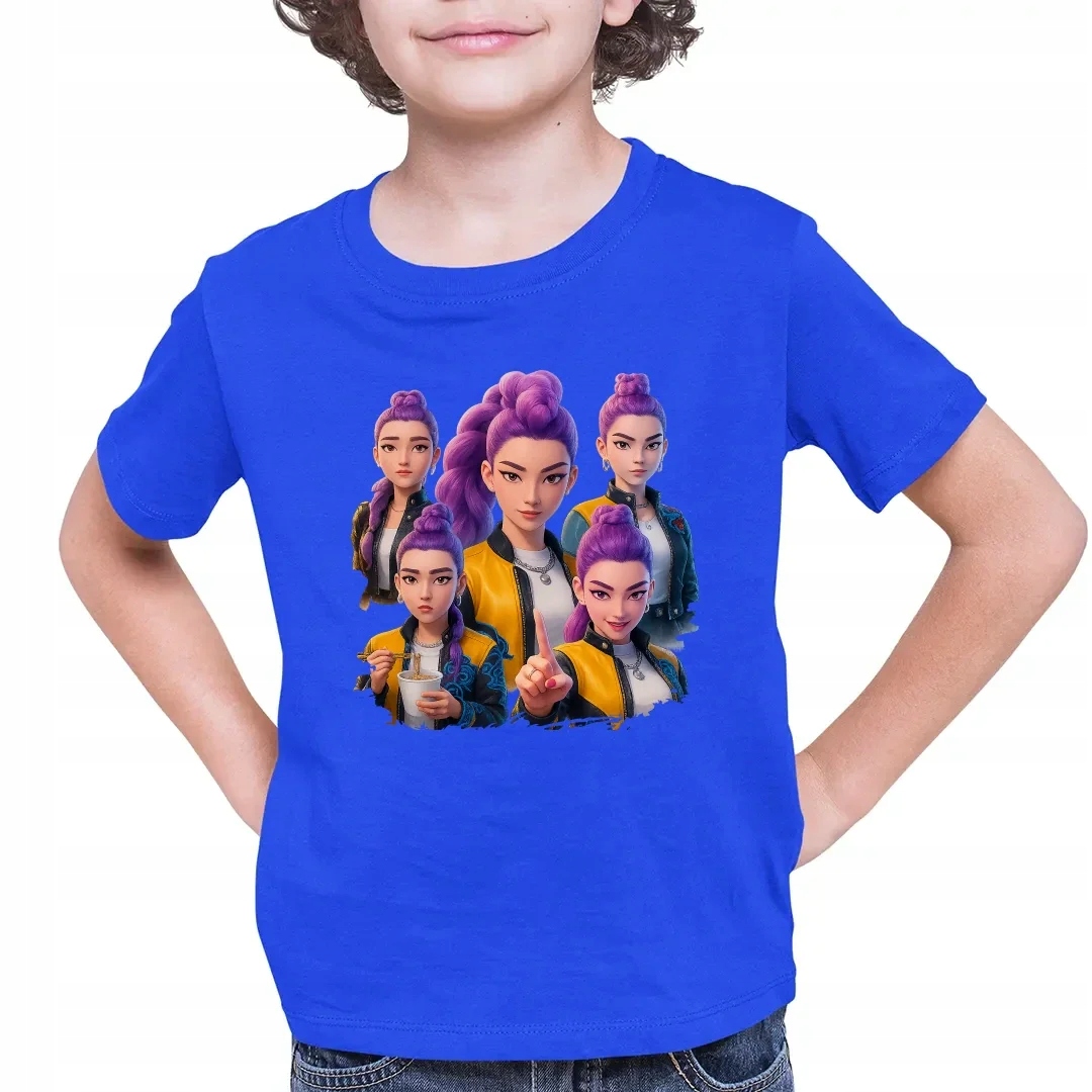 Dziecięca koszulka - Rumi Huntrix Kpop Demon Hunters - Rumi NIEBIESKA • Cena, Opinie • Zabawne ...