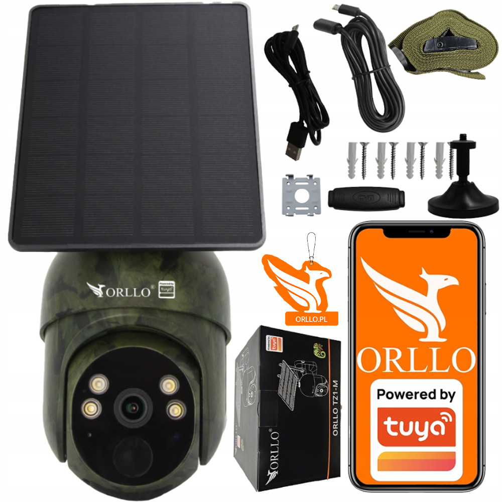 Kamera na Kartę SIM 4G LTE GSM Obrotowa PTZ Solarna FullHD ORLLO TZ1 ...