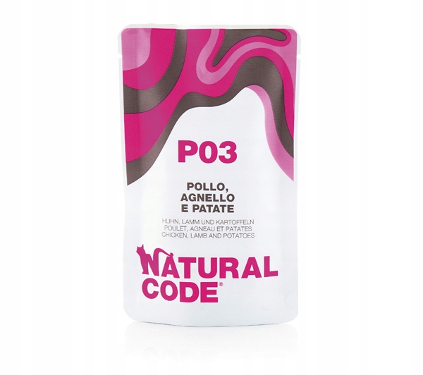Natural Code P03 kura jagnie ziemniaki cat 70g (8033837552093) • Cena, Opinie • Mokra karma ...