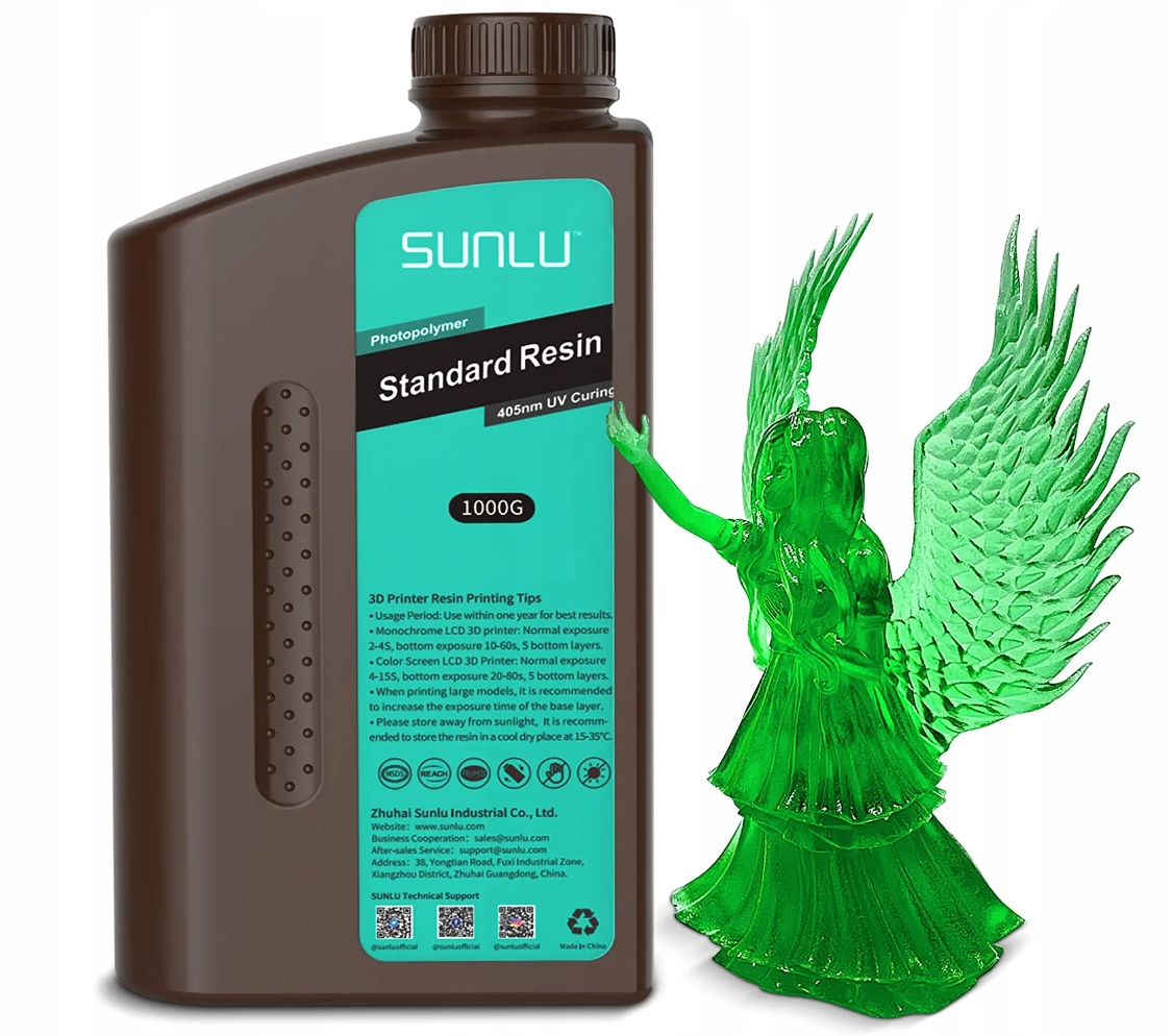 SUNLU Pryskyřice Standard Resin transparentní zelená za 657 Kč - Allegro