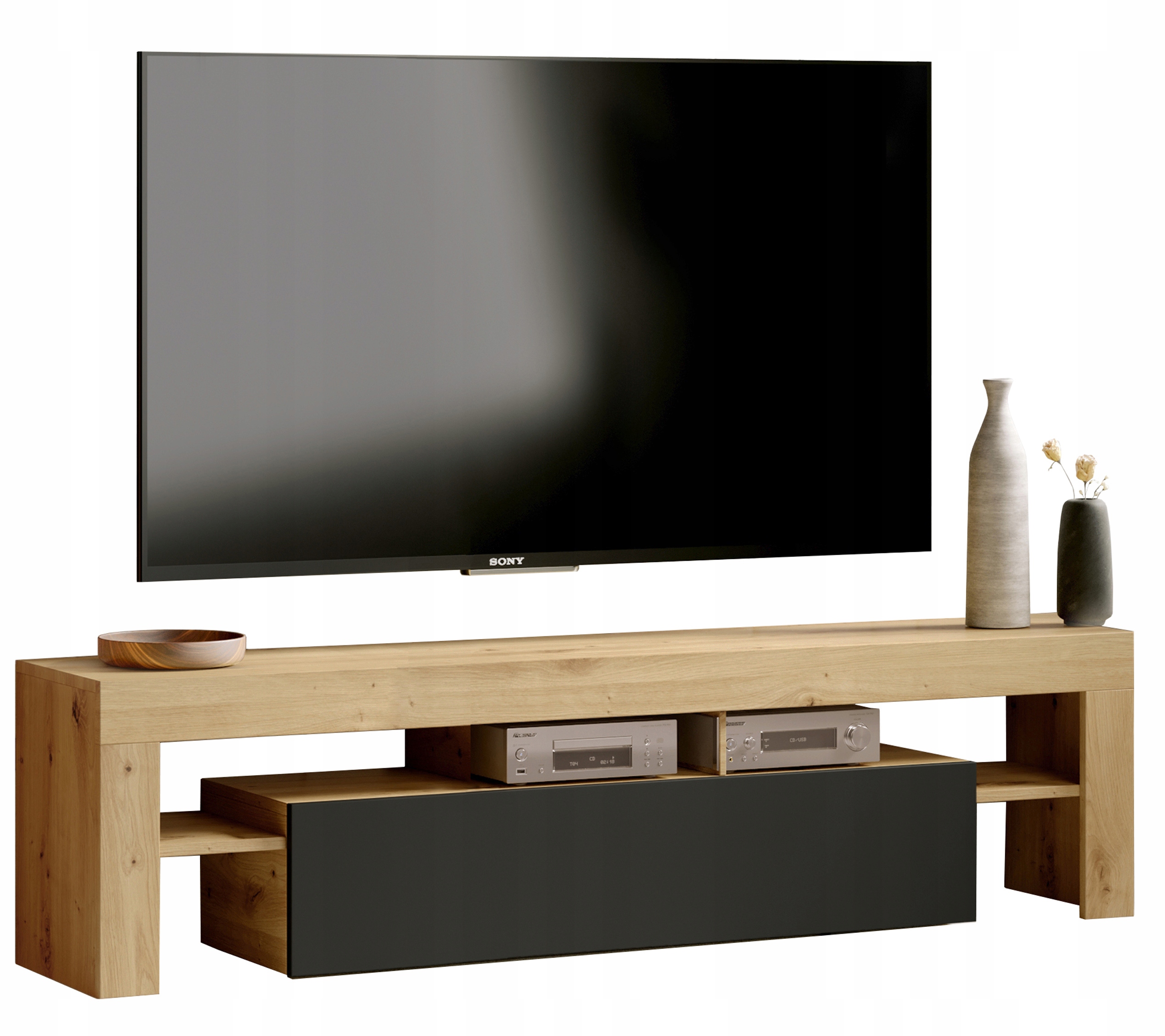 Szafka RTV komoda stolik pod TV LOFT dąb artissan (49154) • Cena ...