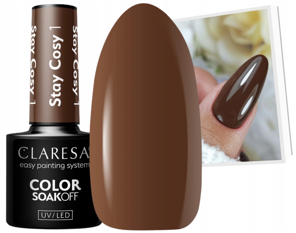 CLARESA STAY COSY 1 LAKIER HYBRYDOWY CZEKOLADOWY BRĄZ JESIENNE LAKIERY 14476407838 - Allegro.pl