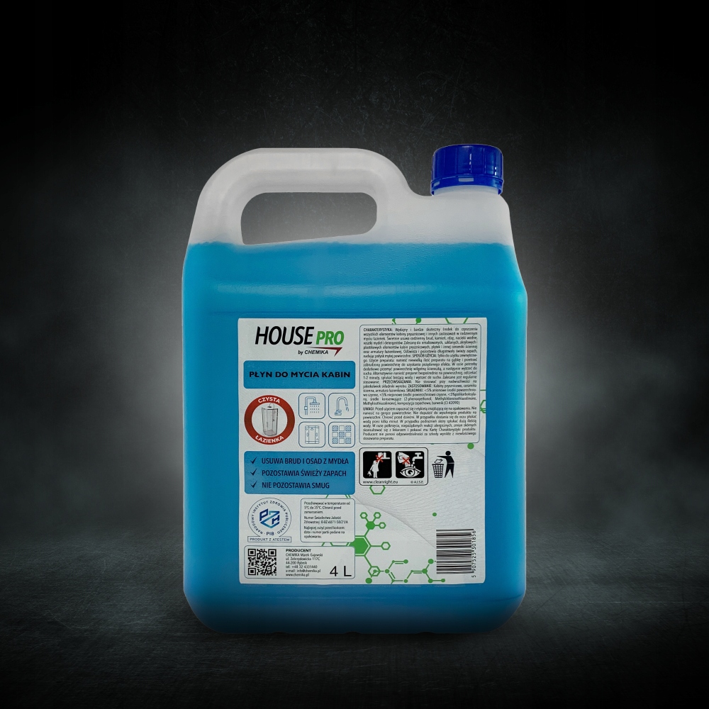 HOUSE PRO Płyn do mycia kabin czyszczenie łazienki 4L (5907525301856 ...
