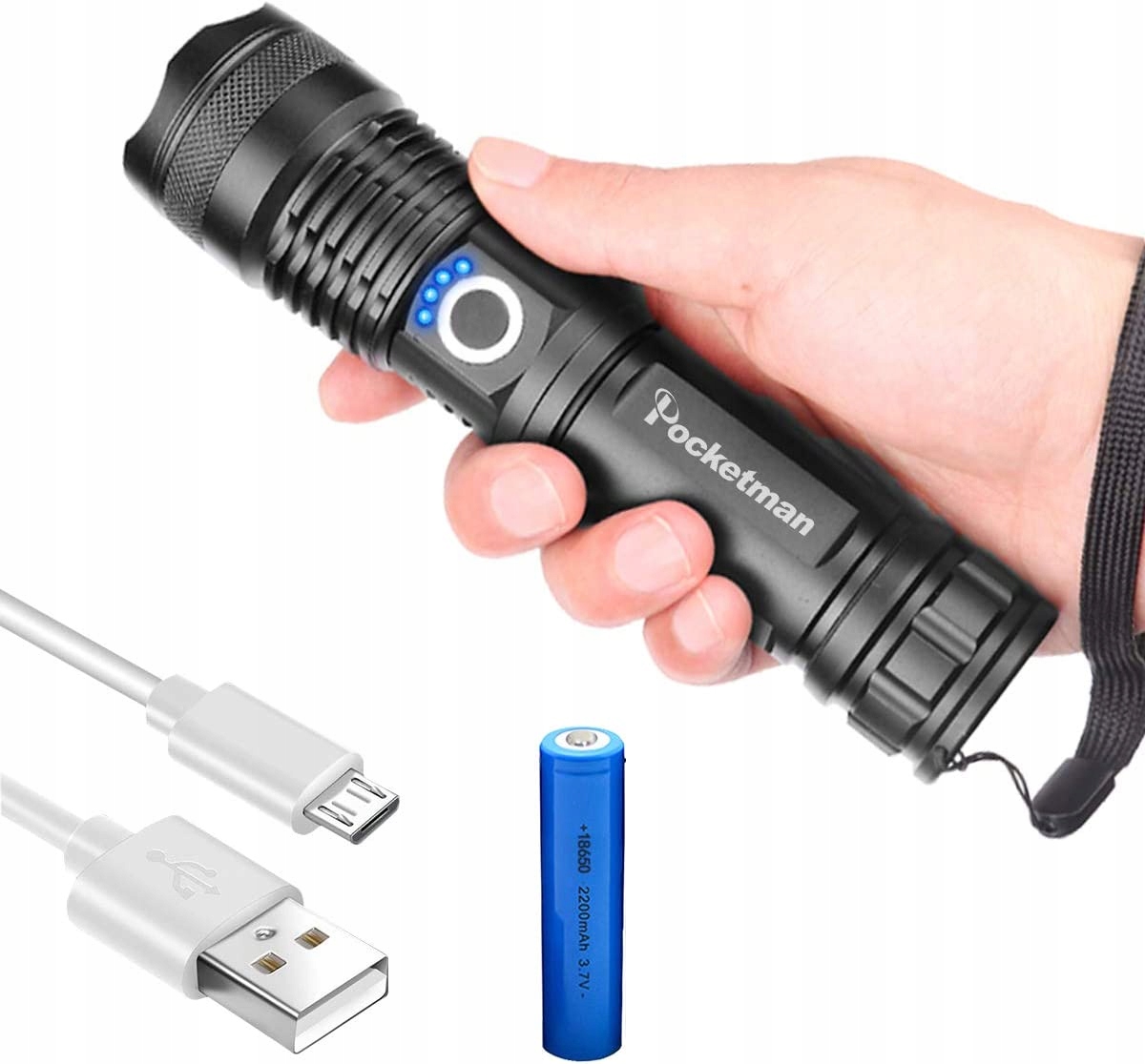 Latarka X-Balog P90 reflektor i szperacz akumulatorowa LED 5 trybów ...