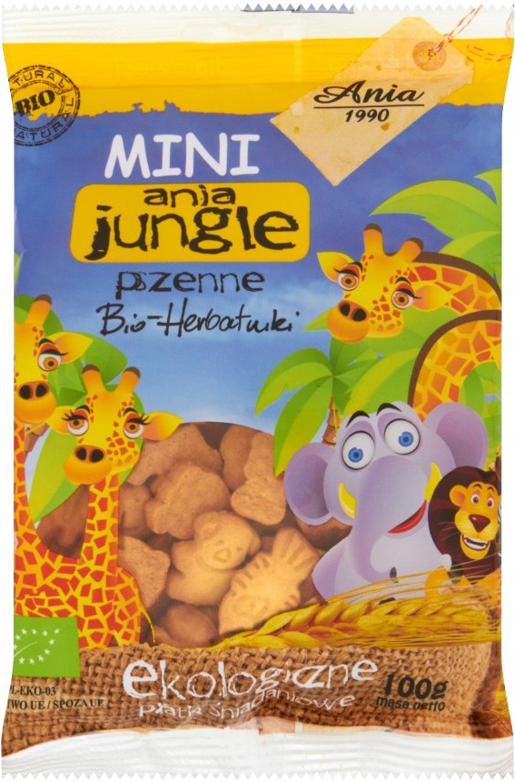 ANIA Bio Herbatniki Mini Jungle 100g (5903453005040) • Cena, Opinie • Ciasteczka i przekąski ...