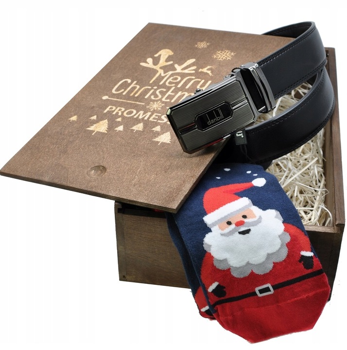 Prezent na ŚWIĘTA MĘSKI pasek skarpety pudełko ZESTAW gotowy dla niego (5908263345584) • Cena ...