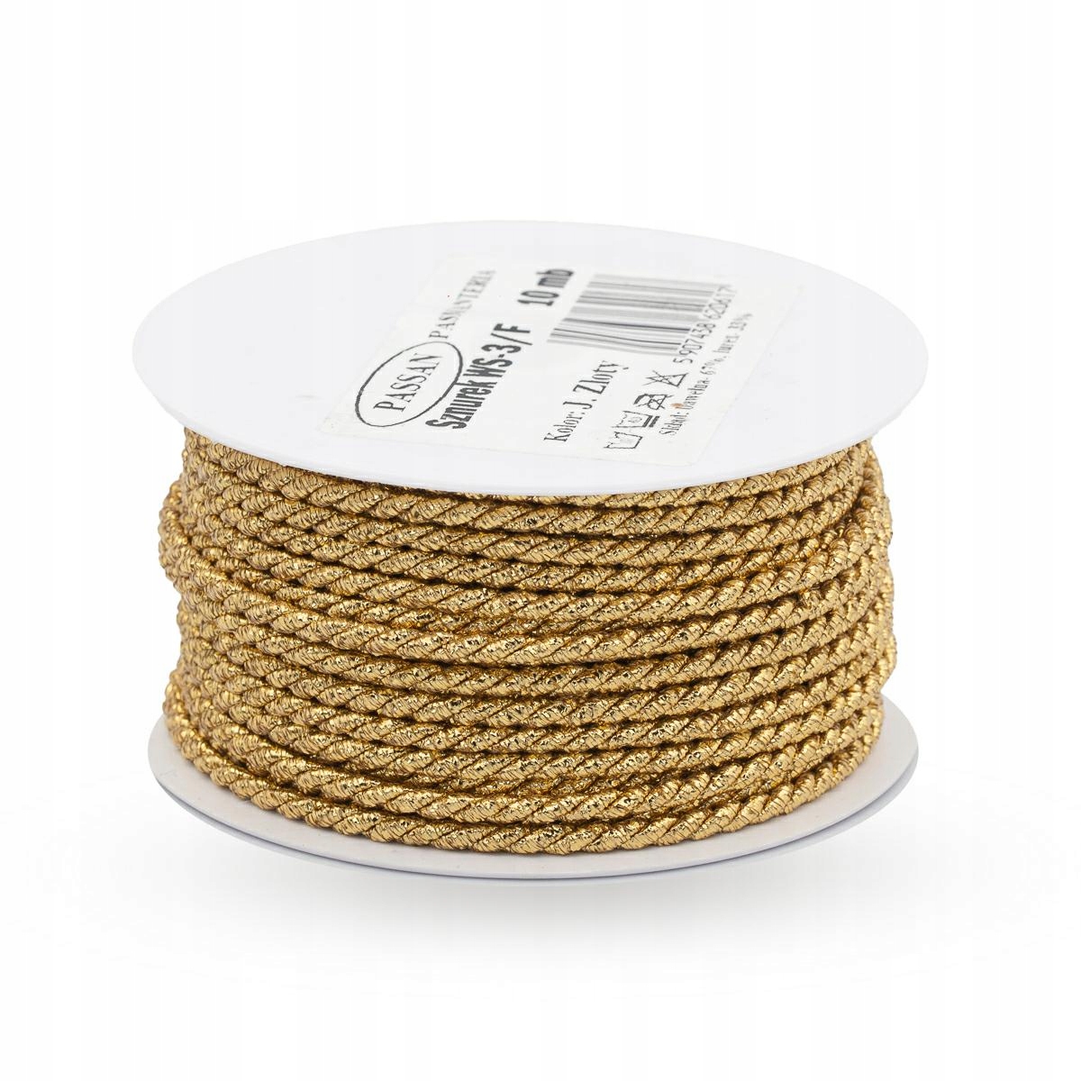 Sznurek ozdobny Passan skręcany 3 mm złoty (5906282205445) • Cena ...