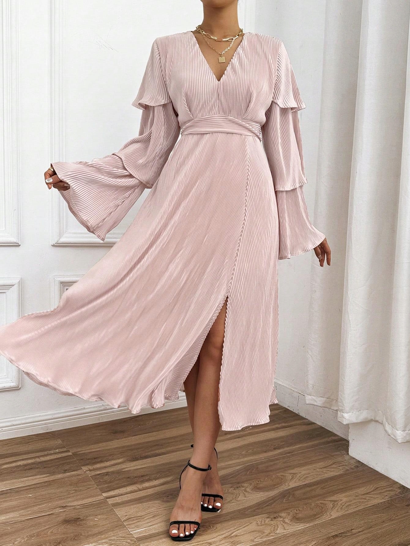 L _S1H RÓŻOWA SUKIENKA PLISOWANA SHEIN • Cena, Opinie • Sukienki 17290380843 • Allegro