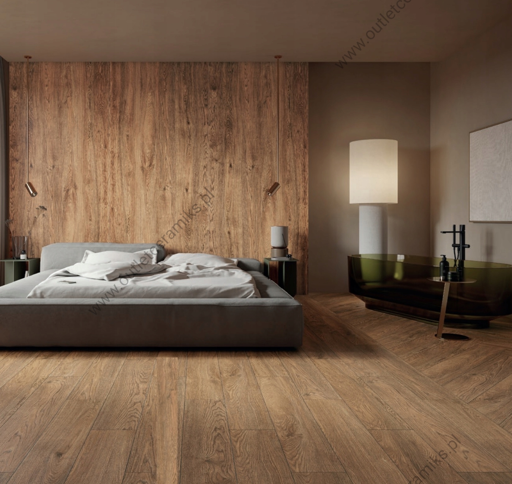 Płytki podłogowe drewnopodobne 120x20 do salonu łazienki Simple light ...