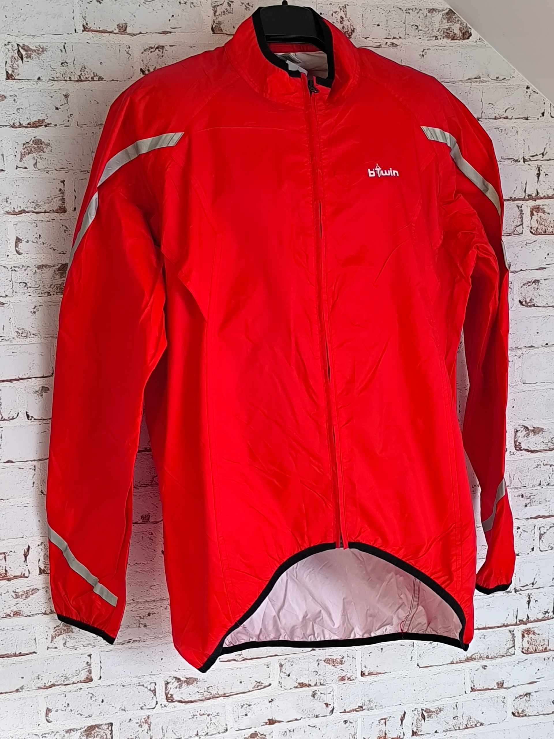 MĘSKA CZERWONA KURTKA NA ROWER B'TWIN OXYLANE L • Cena, Opinie • Kurtki ...