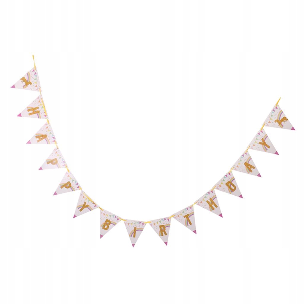 Unicorn HAPPY BIRTHDAY Pennant Banner (jinlian-58009737) • Cena, Opinie ...