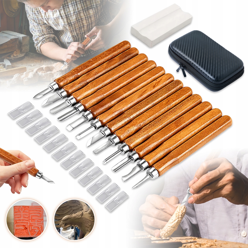 SADA NOŽOV NA VYREZÁVANIE DO DREVA SEKÁČE NÁSTROJE NOŽE SKALPEL DIY 12 ...