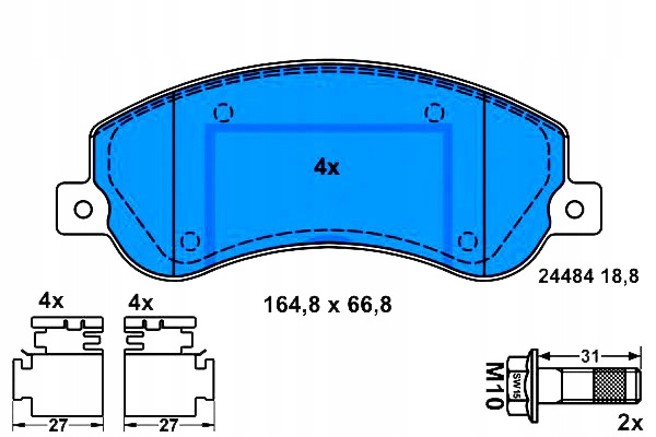ATE BRZDOVÉ DESTIČKY VW AMAROK 2.0/2.0D/3.0D 09.10 za 1845.00CZK - Allegro