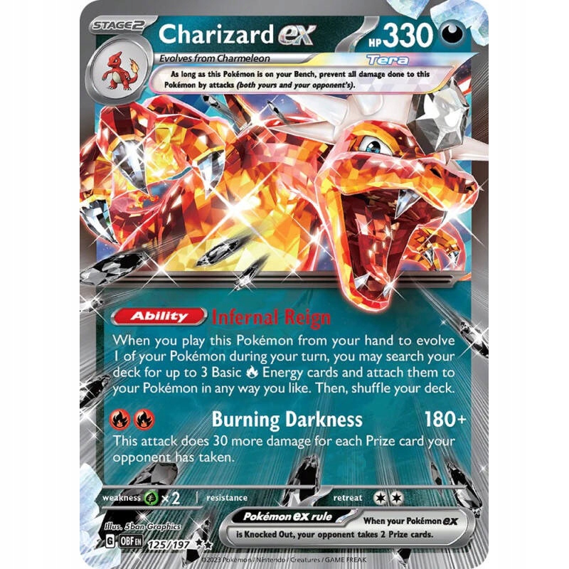 Pokémon TCG OVERSIZE CARD Charizard ex OBF 125 kartová hra karta DRAK ...