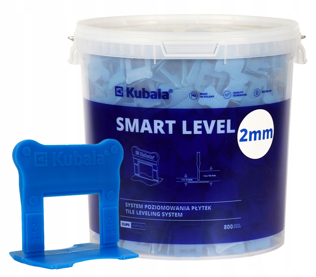 KUBALA KLIPSY 2MM SMART LEVEL (1886) 800SZT+WIADRO (5907798318865 ...