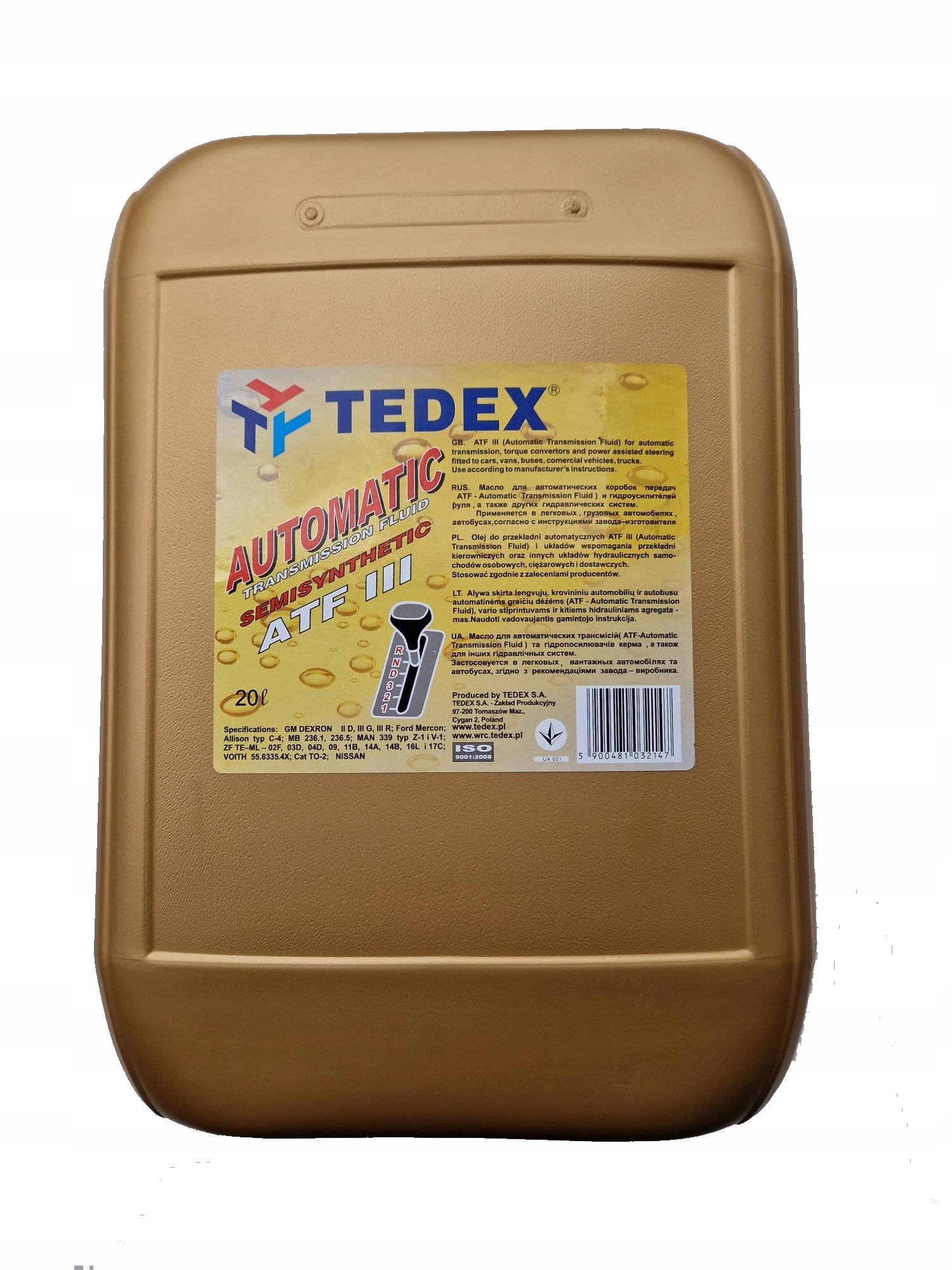 TEDEX OLEJ PRZEKŁADNIOWY ATF III 20L 5900481032147 za 379.00PLN z ...