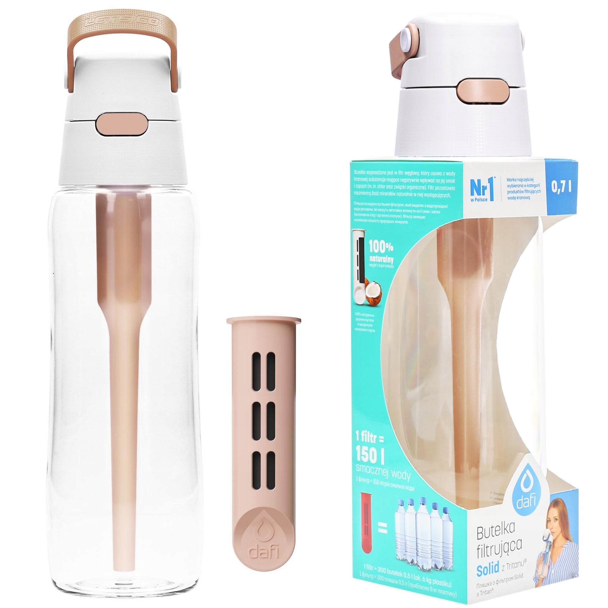 Butelka z filtrem do wody DAFI SOLID 0,7l cappuccino - beżowa - 1x ...