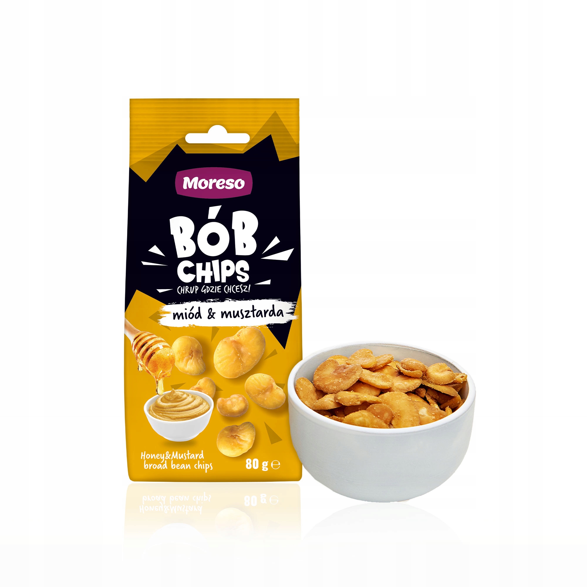 MORESO BÓB CHIPS MIÓD & MUSZTARDA 80g (5902729024037) • Cena, Opinie ...
