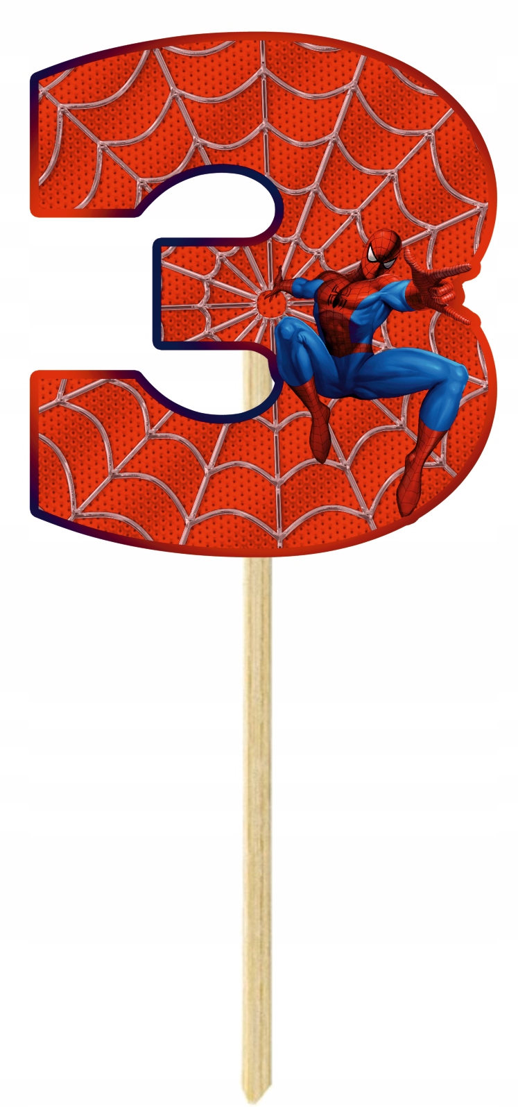 TOPPER NA TORT NA URODZINY SPIDER-MAN CYFRA 3 • Cena, Opinie - Allegro