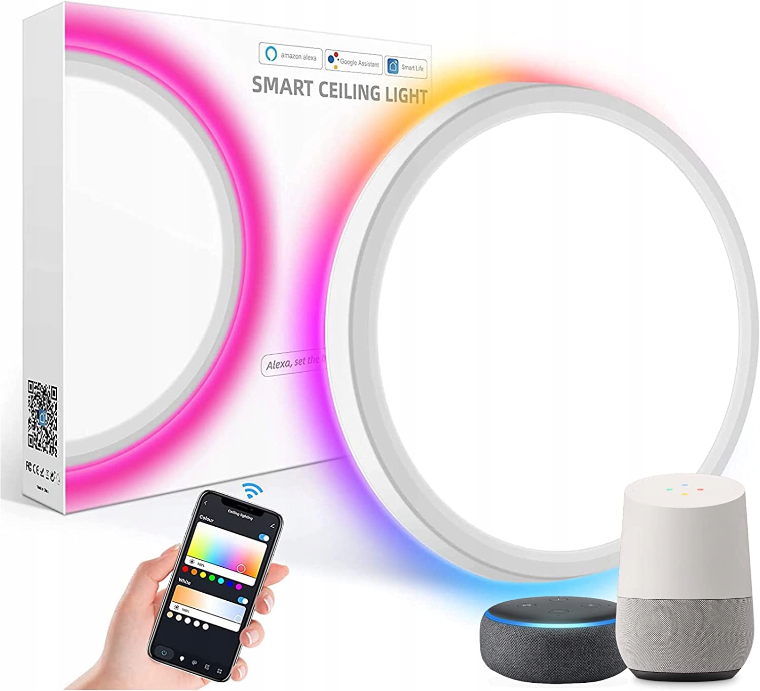 Lampa sufitowa LED Alexa inteligentne oświetlenie (5905487714417 ...