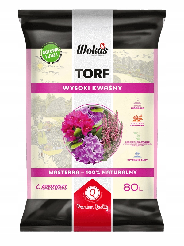 Torf wysoki kwaśny ph 3.5 - 4.5 Masterra 80L (5901828773297) • Cena ...