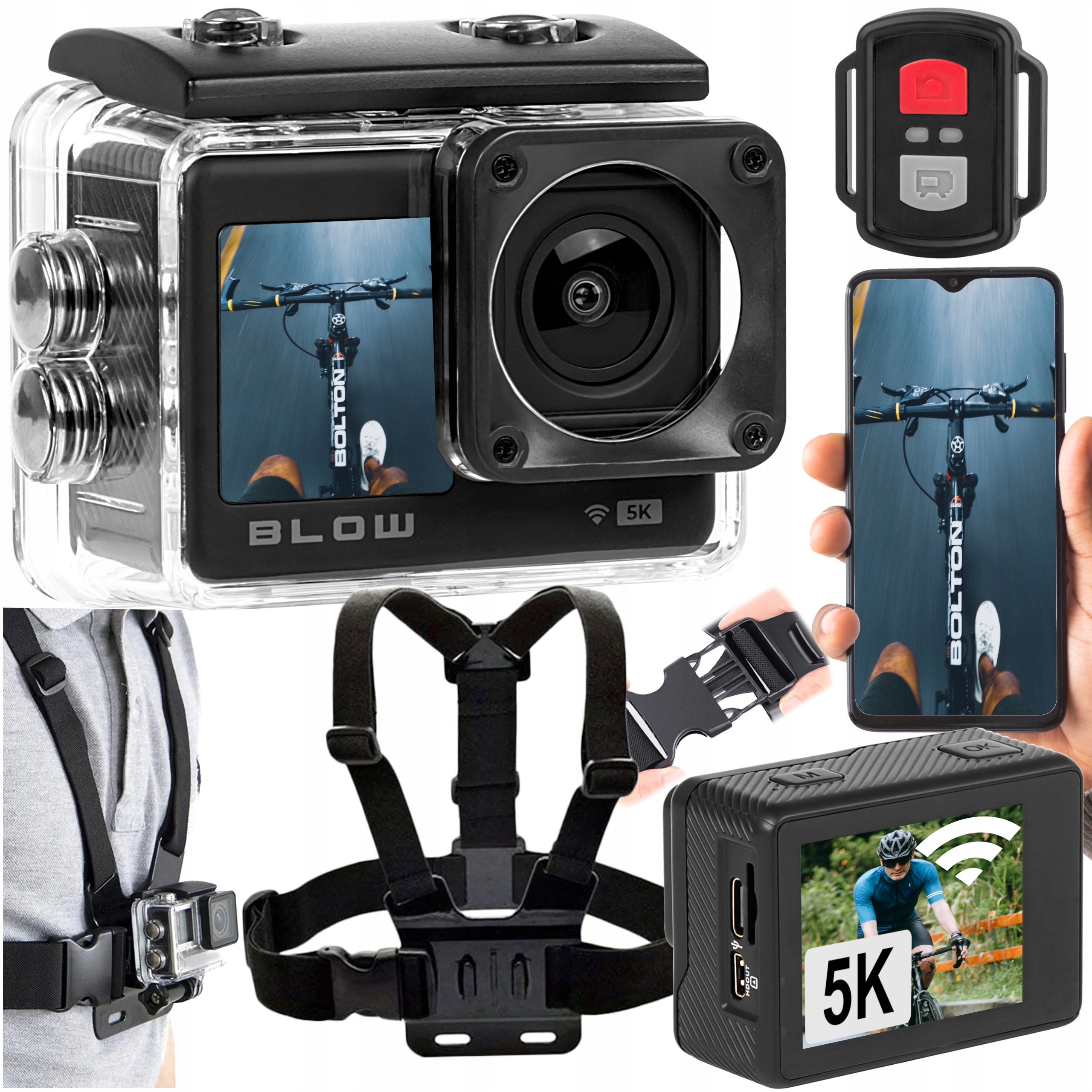 Kamera sportowa Blow Go Pro4U 5K 30FPS 4K 60FPS 4K UHD - Sklep, Opinie, Cena w Allegro