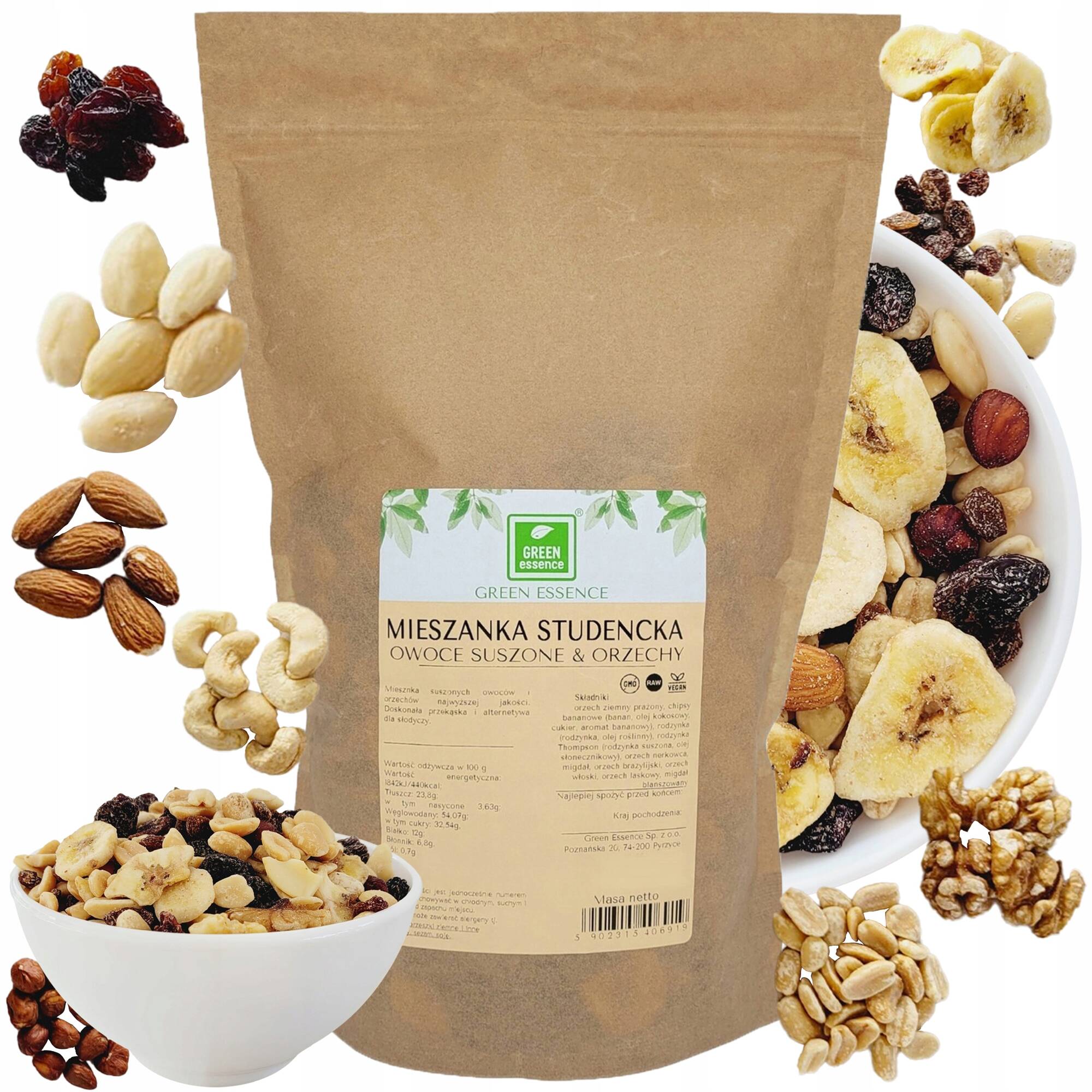 Mieszanka studencka Green Essence 1000 g (5902315406919) • Cena, Opinie • Mieszanki bakaliowe ...