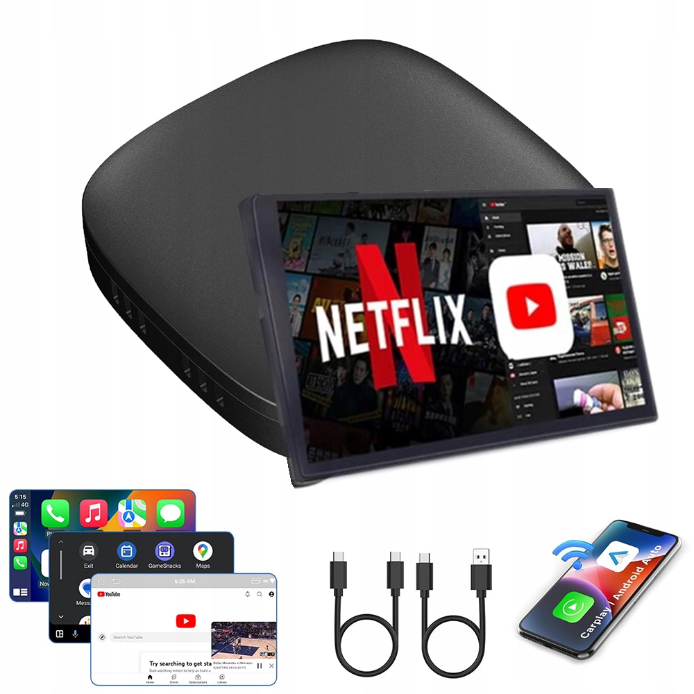 2025 Car AI Box Bezprzewodowy adapter Carplay Android Auto Netflix ...