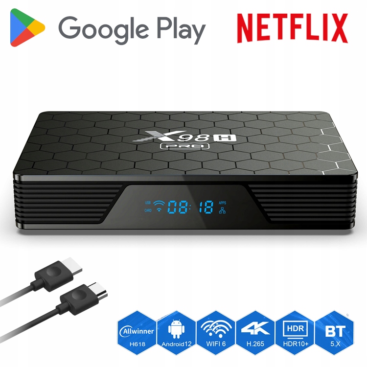 NAJMOCNIEJSZY ANDROID BOX SMART TV 4K Model na 2024 DUAL WI-FI 5G ...