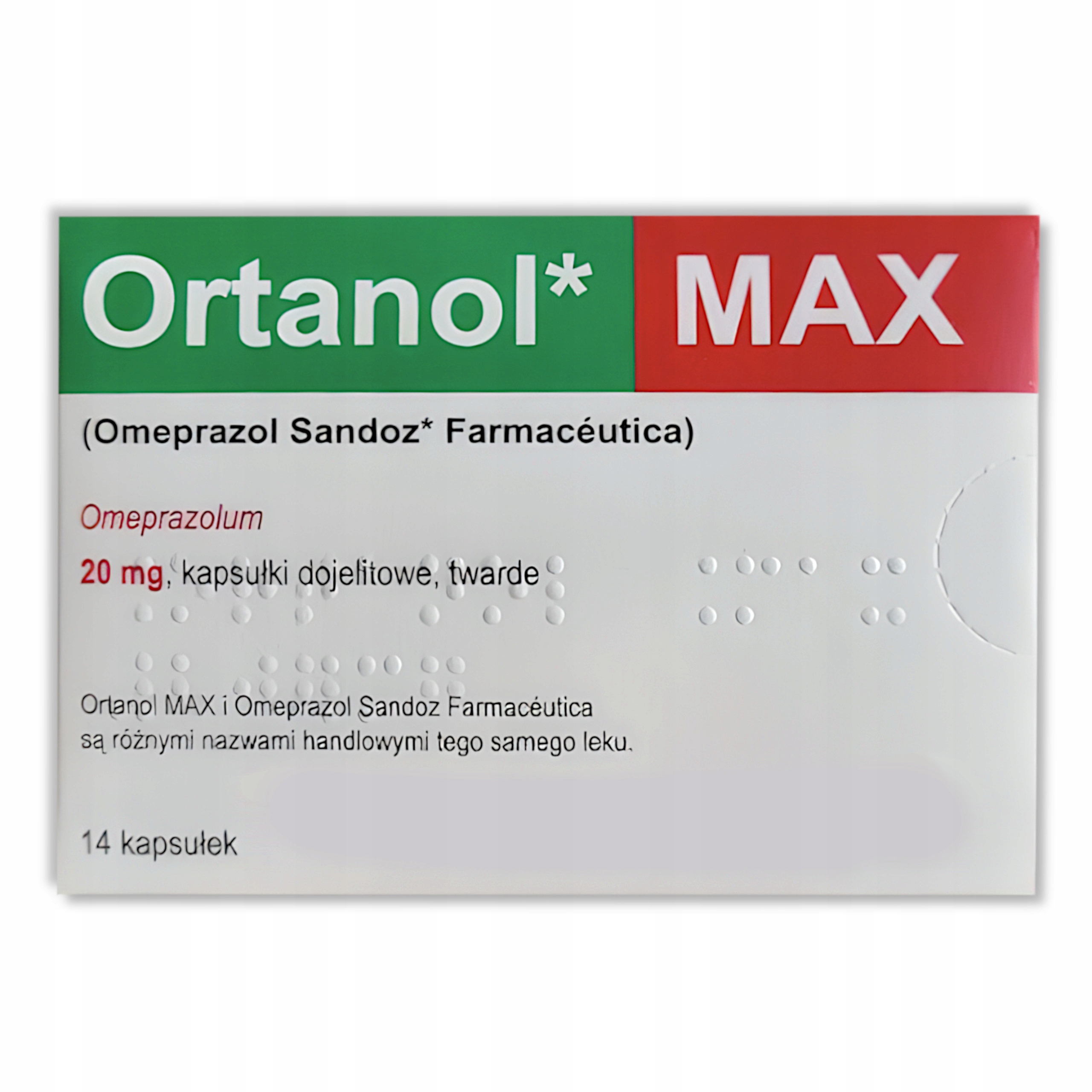 Ortanol MAX IMPORT zmniejszeniu ilość kwasu solnego 14 kapsułek ...