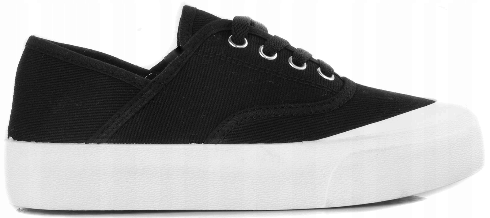 6578 CZARNE NISKIE TRAMPKI PLATFORMA TENISÓWKI 36 • Cena, Opinie - Allegro