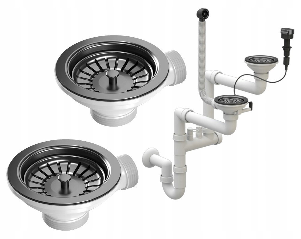 SIFÓN PRE KUCHYNSKÝ DREZ AUTOMAT ČIERNY 2 KOMOROVÝ PRE GRANITU za 57,55 ...