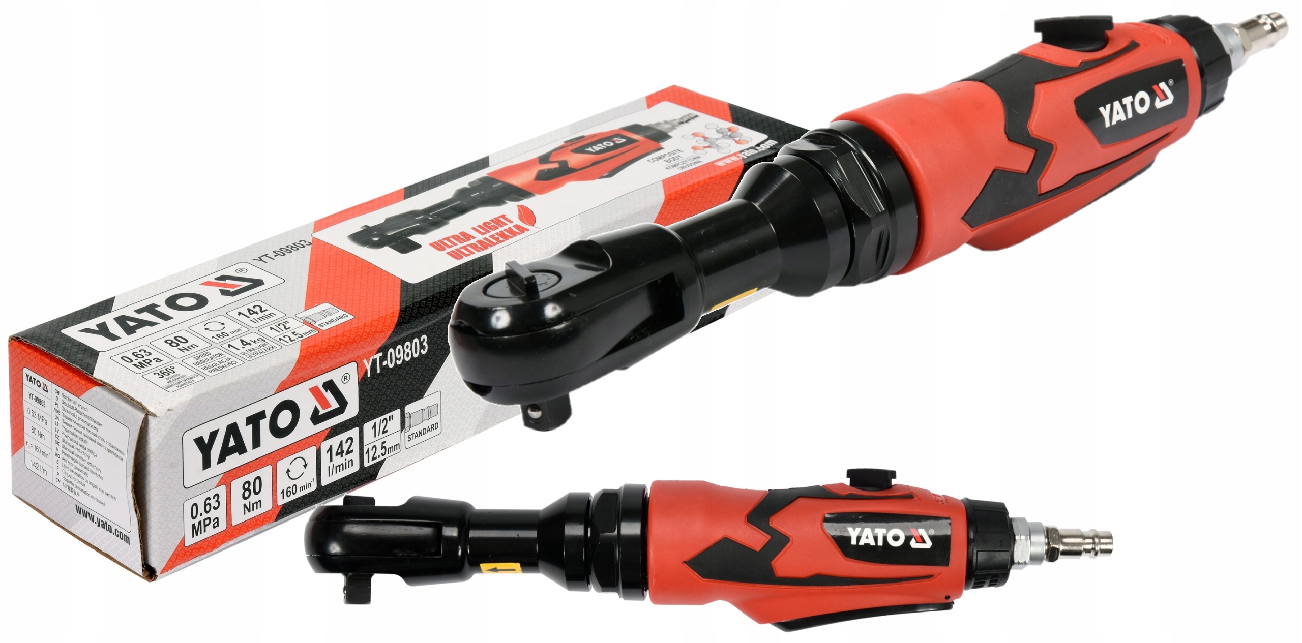 GRZECHOTKA PNEUMATYCZNA 80Nm 1/2 YATO YT-09803 (5906083044434) • Cena, Opinie • Szlifierki ...