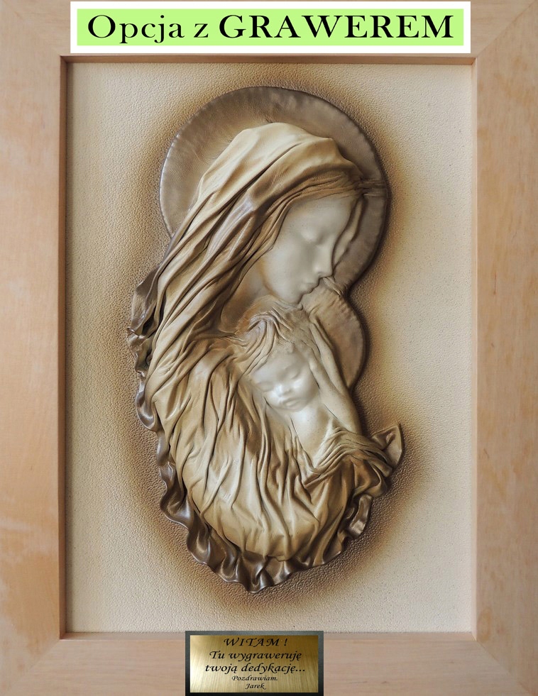 Obraz na prezent ślubny - MATKA BOSKA + dedykacja - grawer - PAMIĄTKA ...