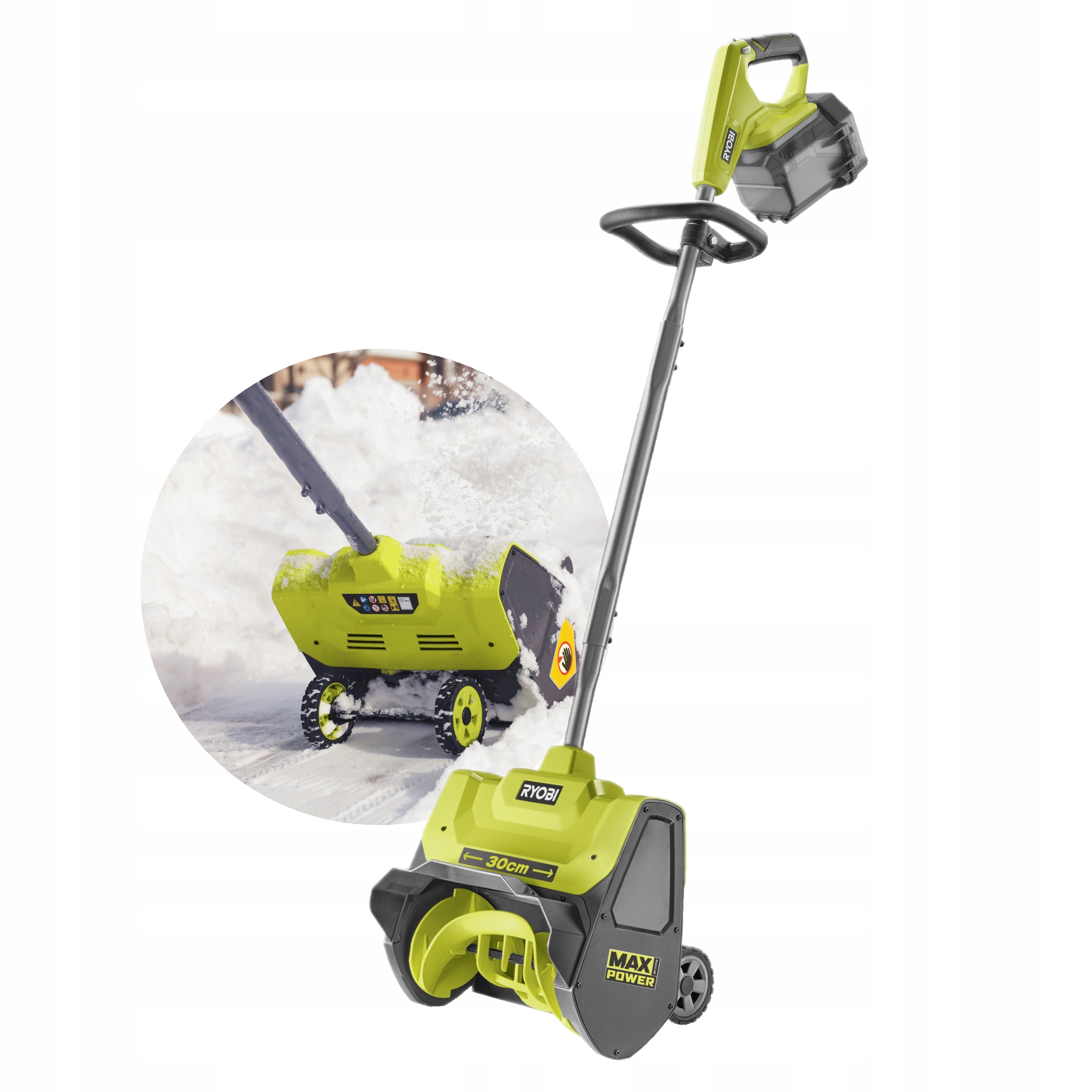 RYOBI AKUMULÁTOROVÁ SNĚHOVÁ FRÉZA 30CM 36V MAXPOWER PLUH RY36ST30A-0 ...